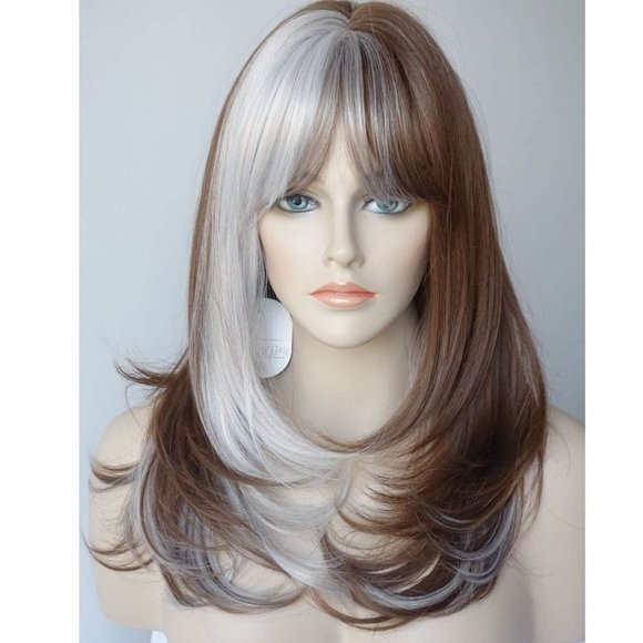 Hair | Highlight Wig Synthetic Hair Fiber Highlight Multicolor Wigs ...